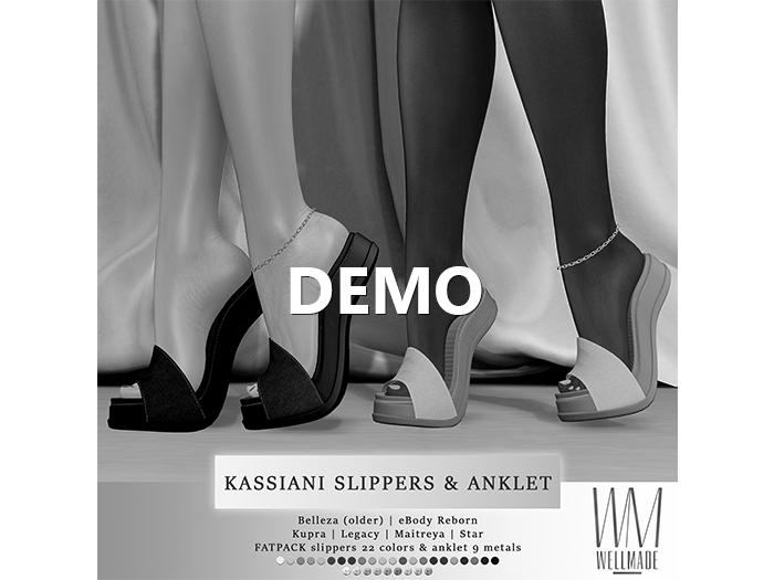 Second Life Marketplace - [WellMade] Kassiani Slippers & Anklet DEMO